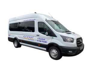 17-seater minibus: Ford Transit or similar (Diesel)– Scenic Self Drive Hire